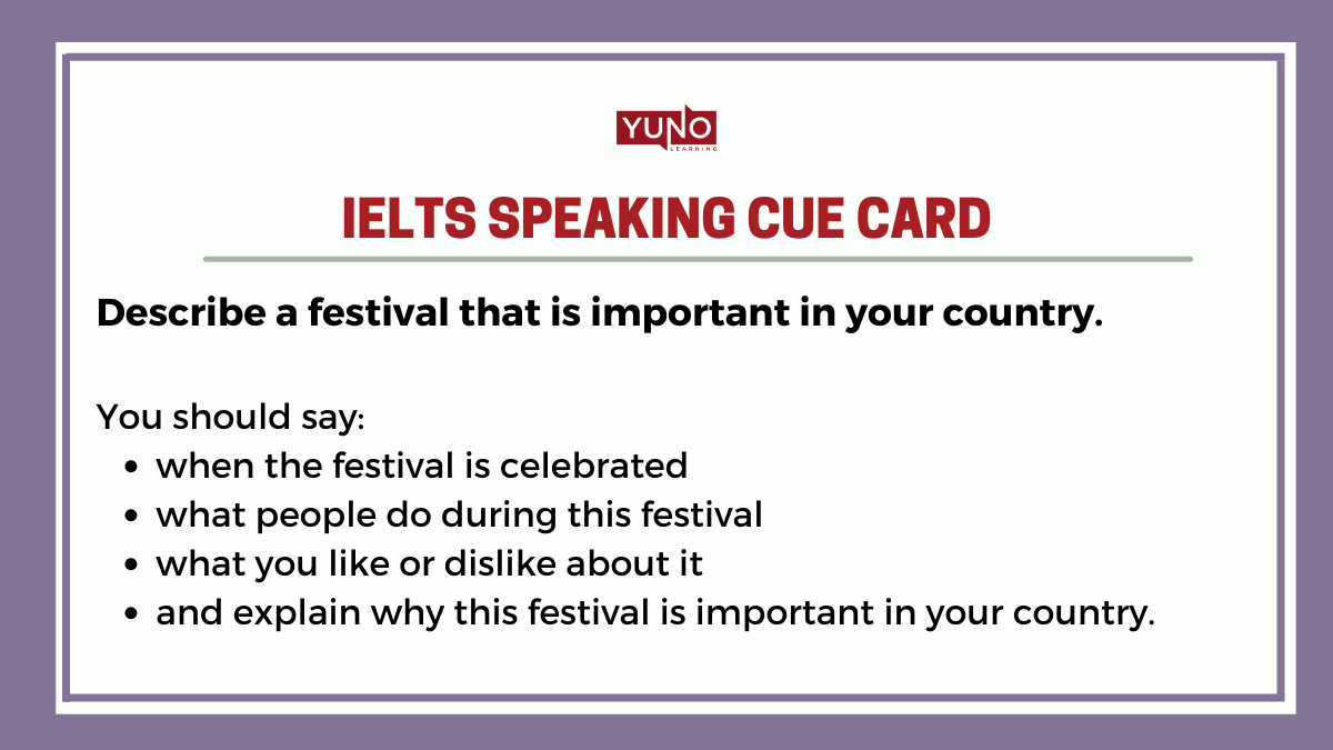 IELTS Speaking Task Cue Card Question With Sample Answer On Festivals